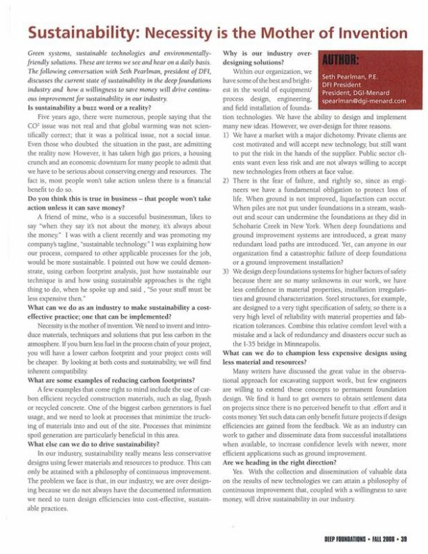 Sustainability at Menard: How Our Ground Improvement Vision Has Evolved ...